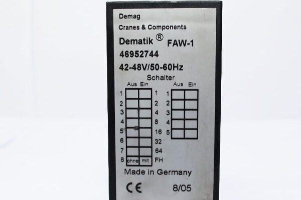DEMAG FAW-1 OVERLOAD EVALUATOR 46952744 (42-48V) - JA Jordan Anwar EST.