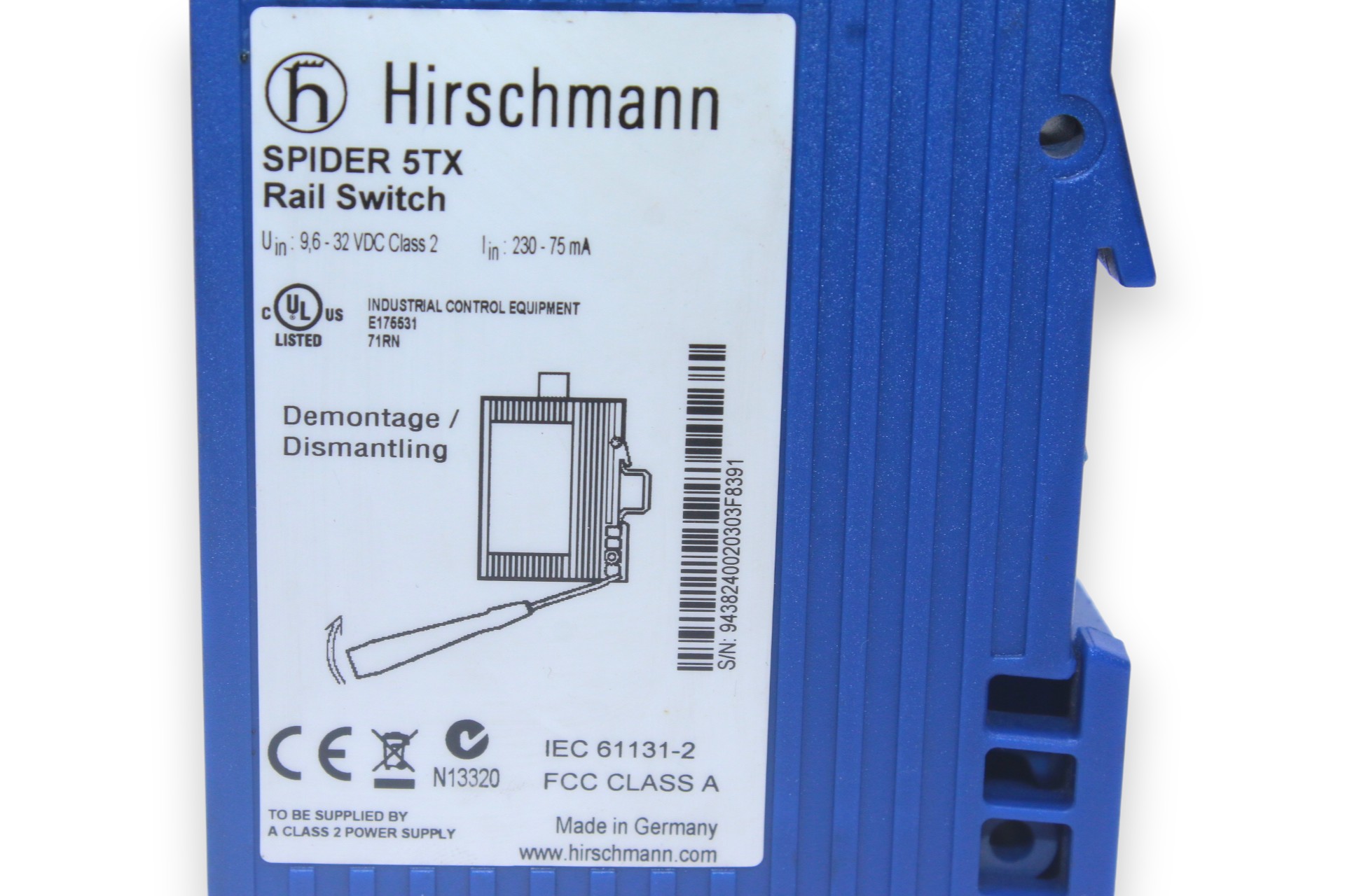 HIRSCHMANN SPIDER 5TX RAIL SWITCH - JA Jordan Anwar EST.