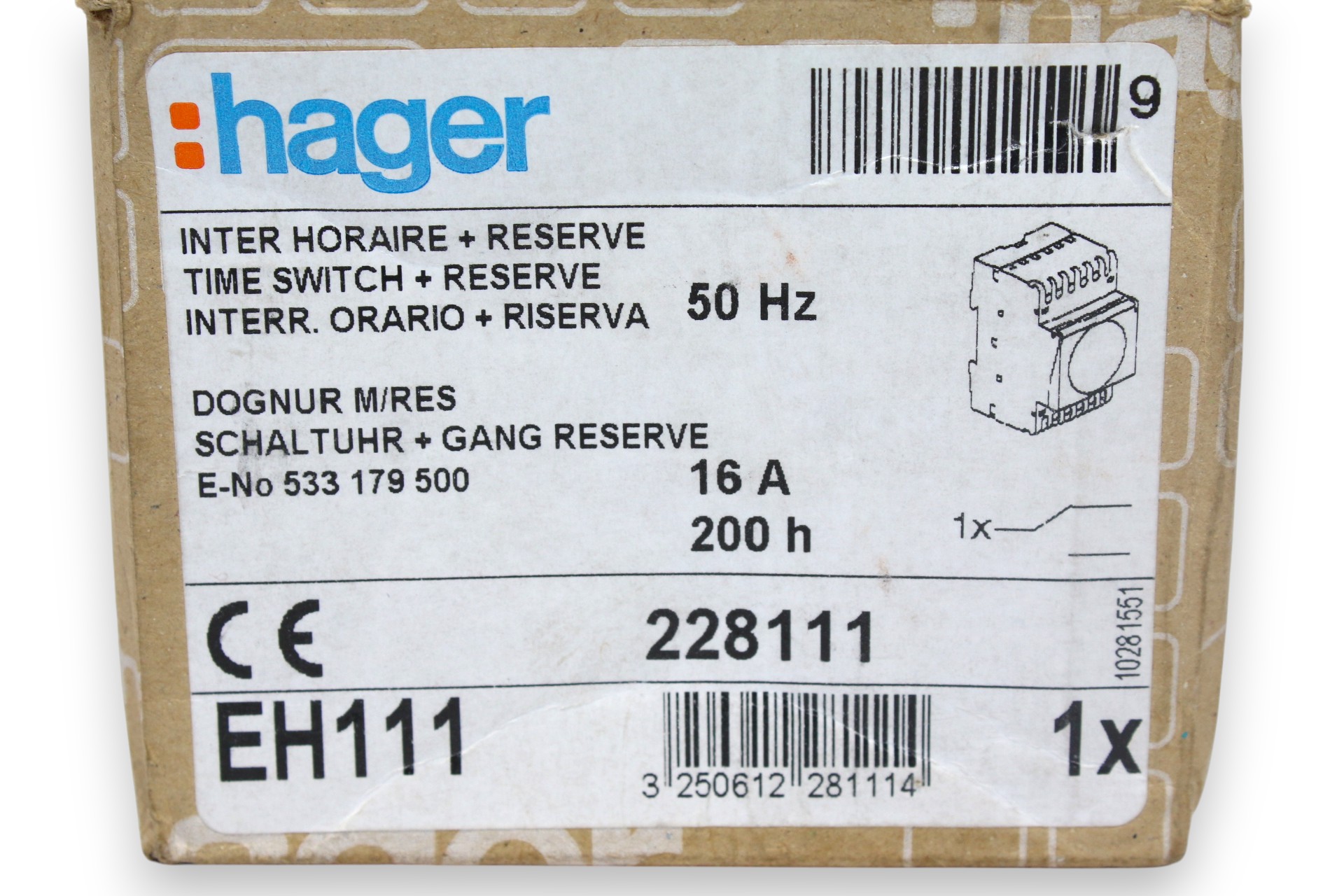 HAGER EH111 TIME SWITCH 228111 - JA Jordan Anwar EST.